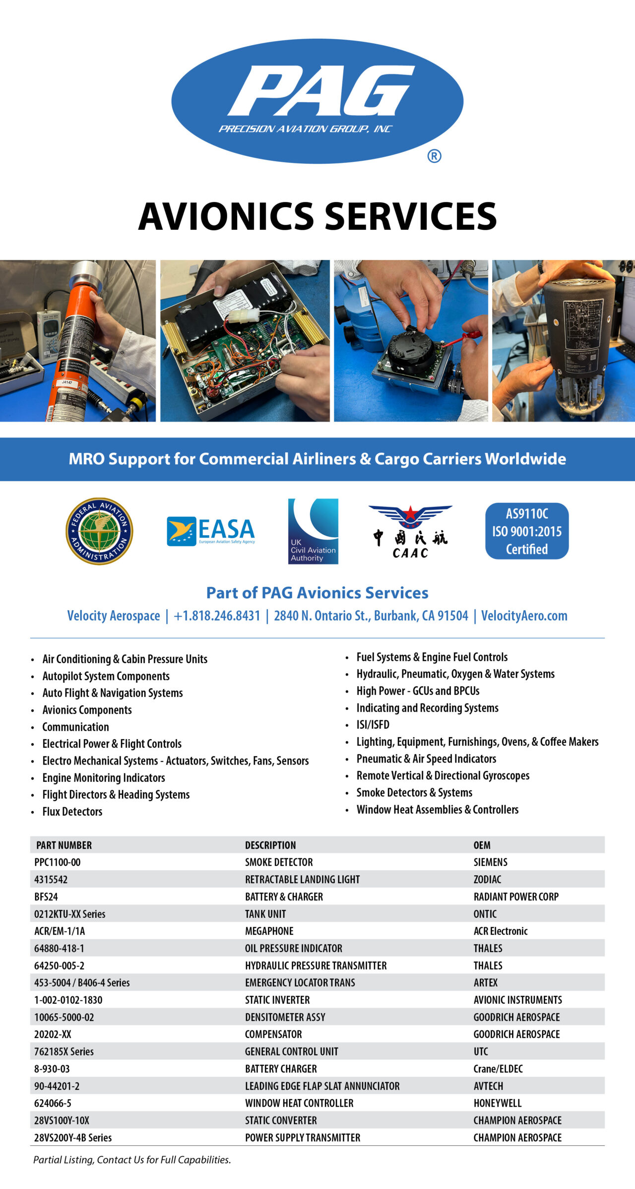 Avionics Service - Capabilities Catalog